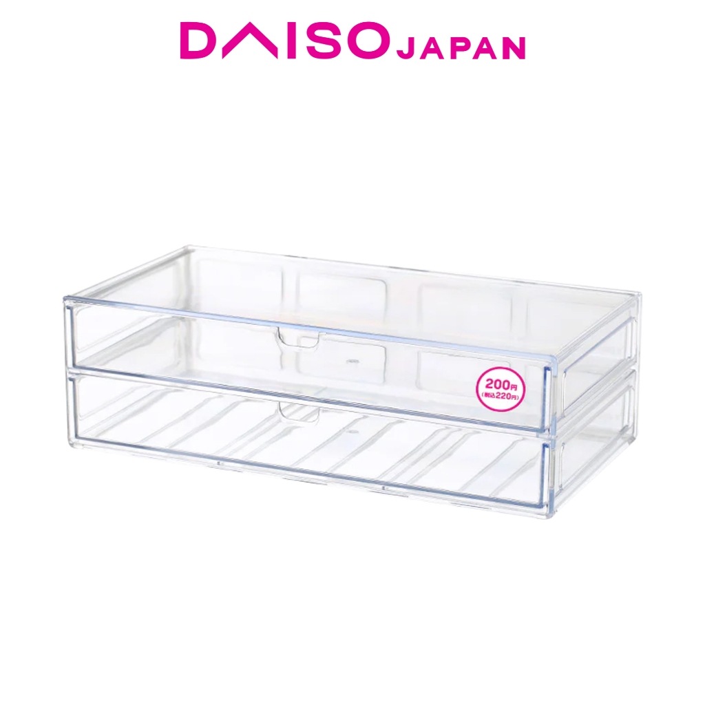 Daiso 2-Tier Accessory Clear Drawer Storage Case (26cm x 13cm) | Shopee ...
