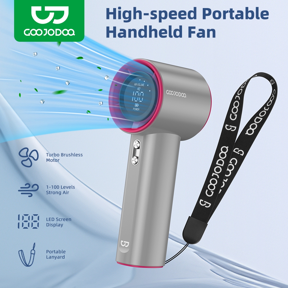 GOOJODOQ Mini Fan 4000 mAh Turbo Fan Rechargeable Handheld Fan Portable ...