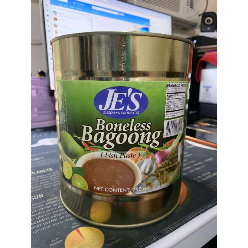 ( Canned/ 1 Limon ) JE'S BONELESS BAGOONG PURE ISDA FROM LINGAYEN PANGASINAN ( Original ...