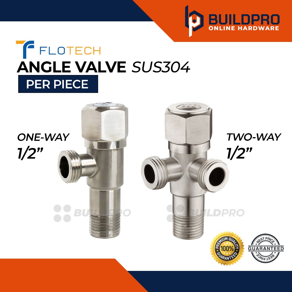 Flotech Stainless 304 Angle Valve 1/2"- (One way/Two way) | Shopee ...