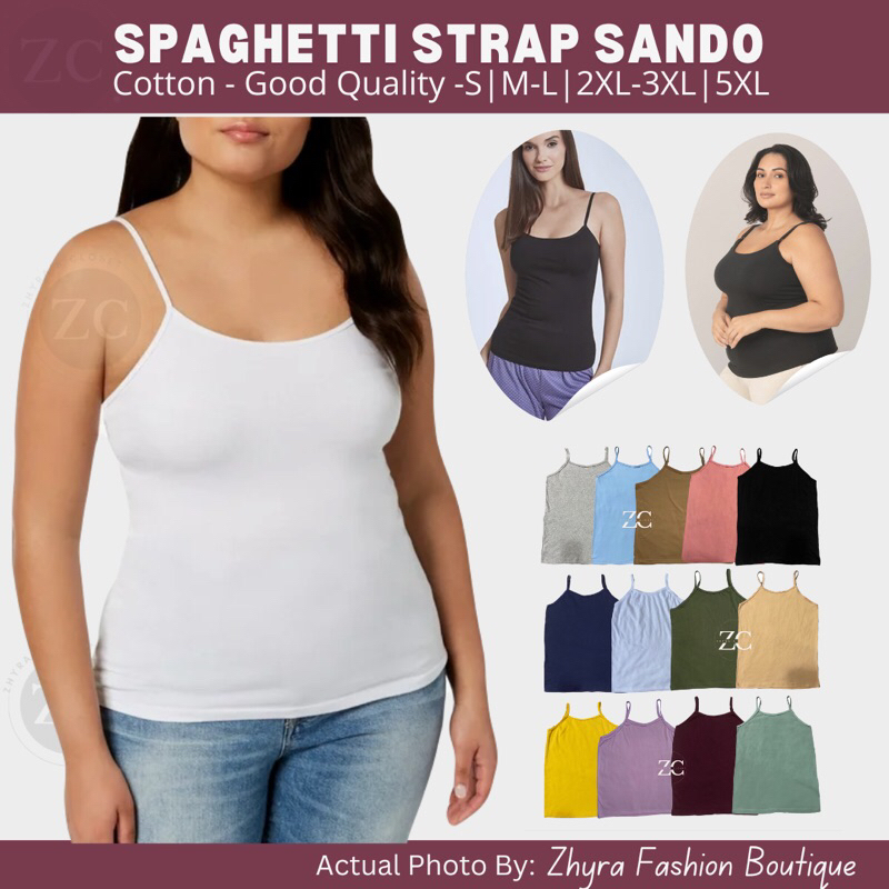 Plus Size Free Size Spaghetti Strap Sando Tank Top S|M-L|2XL-3XL|5XL ...