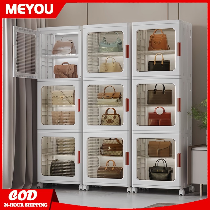 MEYOU Storage Cabinet Bag Cabinet Organizer Bag Display Cabinet ...