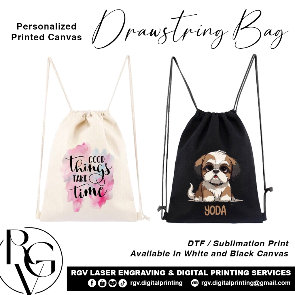 Personalized Canvas Drawstring Bag Printed - rgv.digitalprinting ...