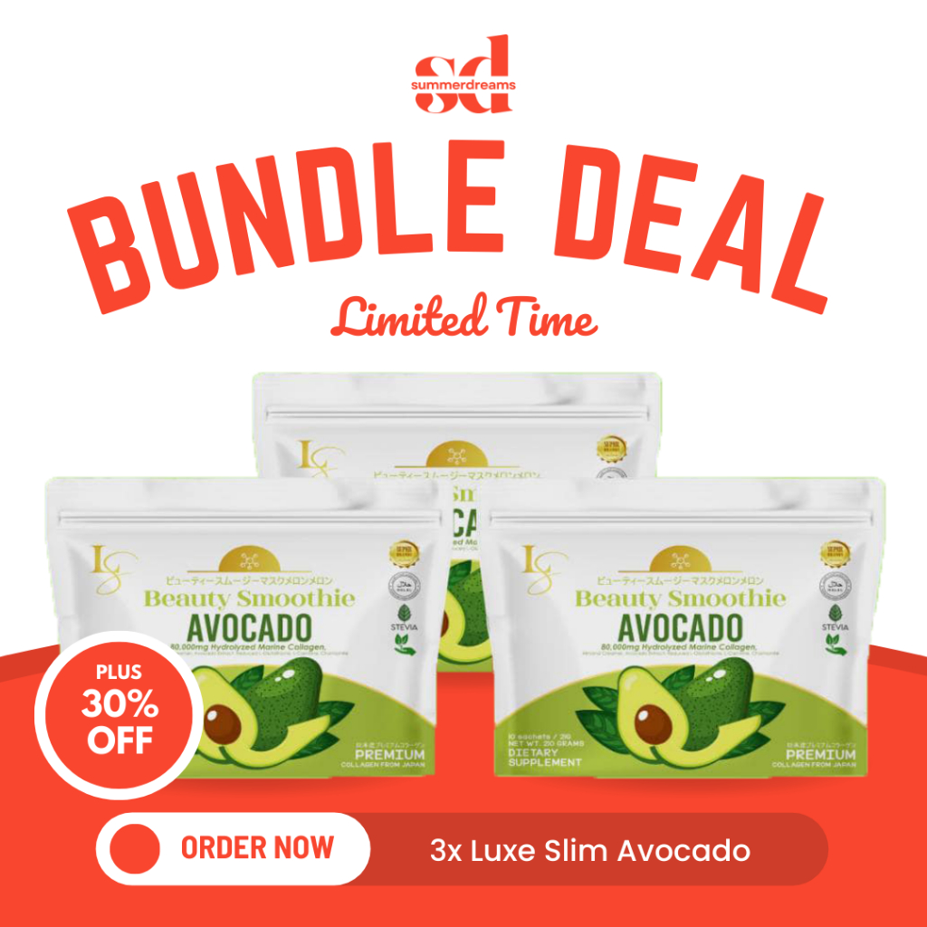 BUNDLE DEAL LUXE SLIM Avocado Beauty Smoothie 10 Sachets 210g | Shopee ...