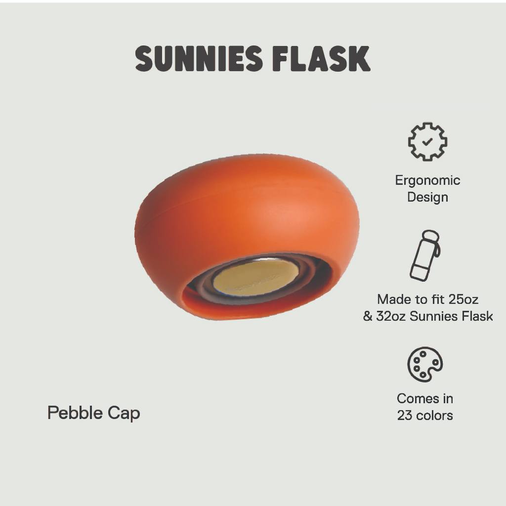 Sunnies Flask Pebble Cap (Customizable Water Tumbler Accessory Lid ...