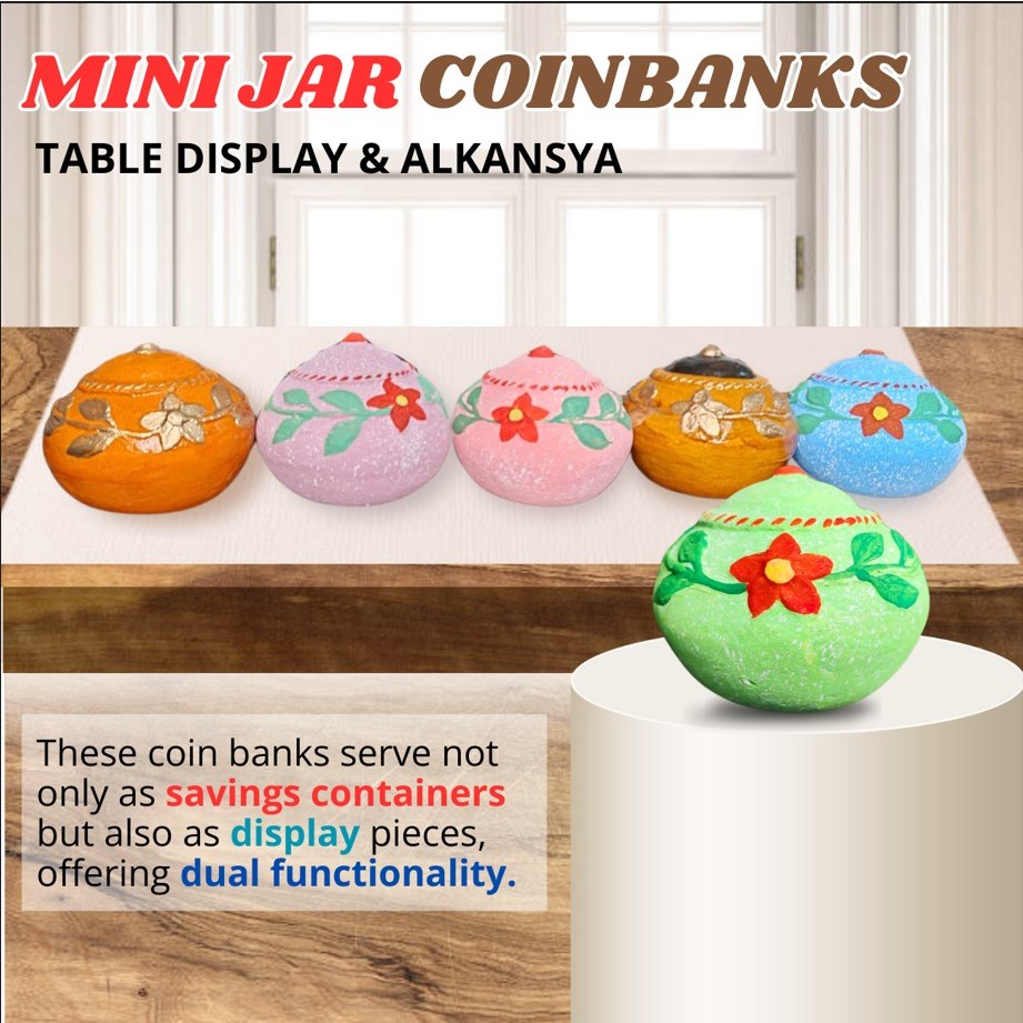 OmniMerchDepot MiniJar Coin Bank for kids Alkansya ipon challenge 2024 ceramics aesthetic ...