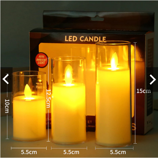 LED Flameless Flickering Candle Lights Battery Powered Electronic ...