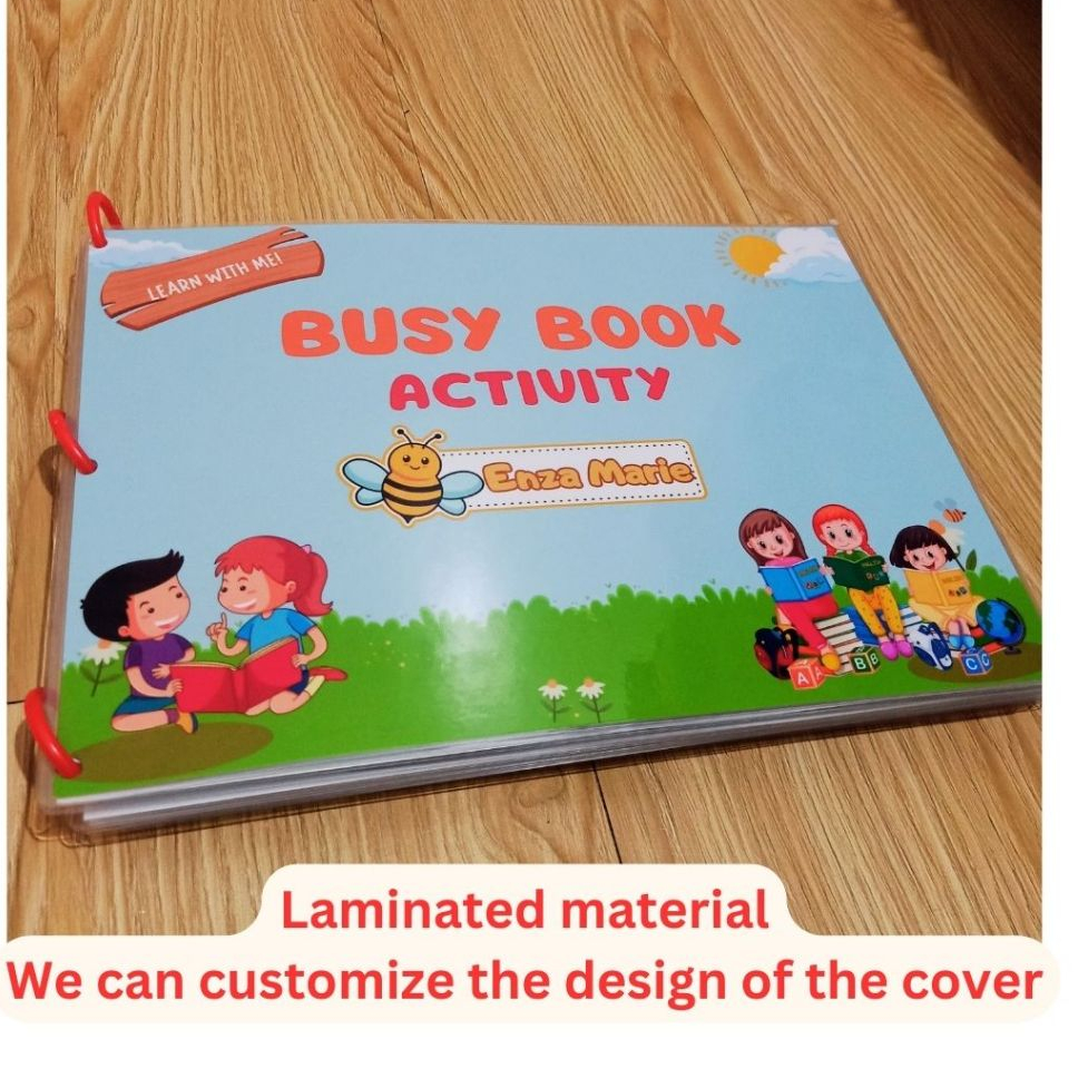 Busy Book Laminated A4 Workbook for Kids (Alphabet,Emotions,Body Parts ...