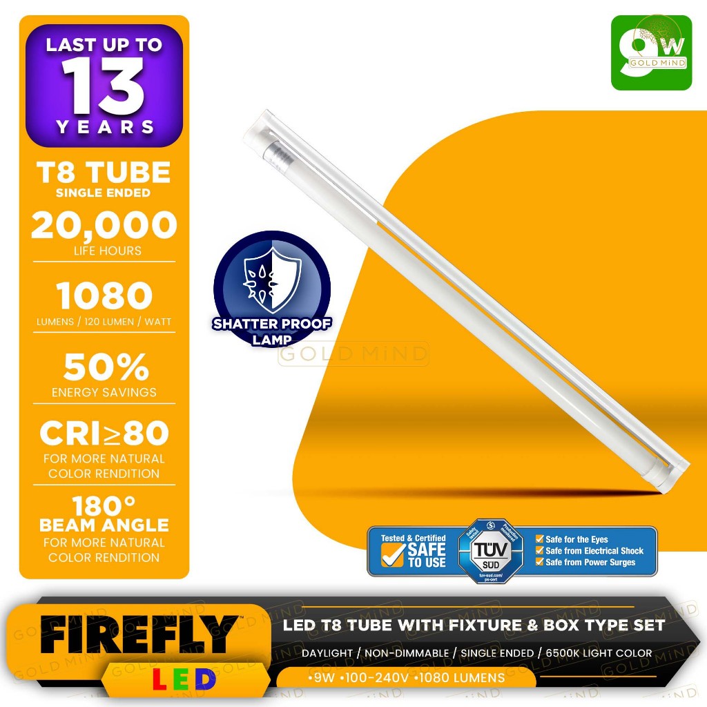 Firefly LED T8 Tube with LED Starter & Tube Box Type Set Single Ended ...