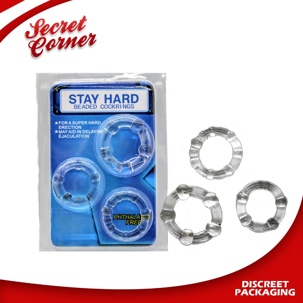 Secret Corner 3Pc Beaded Enlargement Harder Rings Sex Toys For Boys And ...