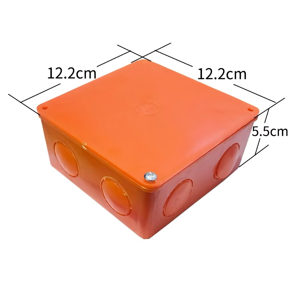 12.2x12.2x5.5cm PVC Electricity Square Box ( ORANGE ) Junction Large ...
