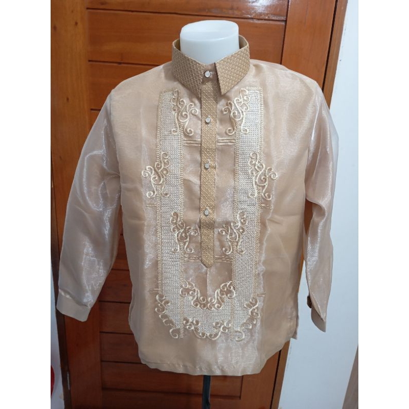 Modern Barong Tagalog with lining mocha assorted burda | Shopee Philippines