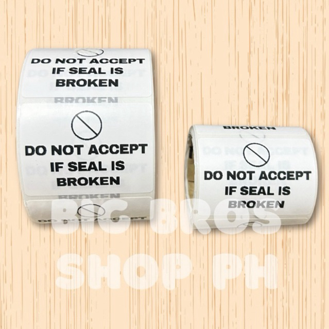 Water Proof 'Do Not Accept If Seal Is Broken' Label Sticker - 50 or 100 ...
