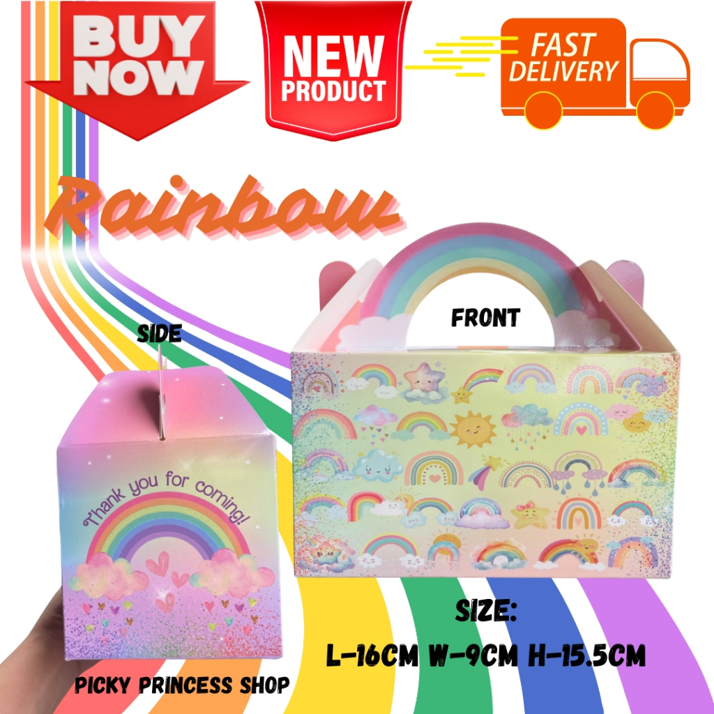 Rainbow Loot Box Birthday Party Box Baby Shower Boho Baptismal Wedding ...