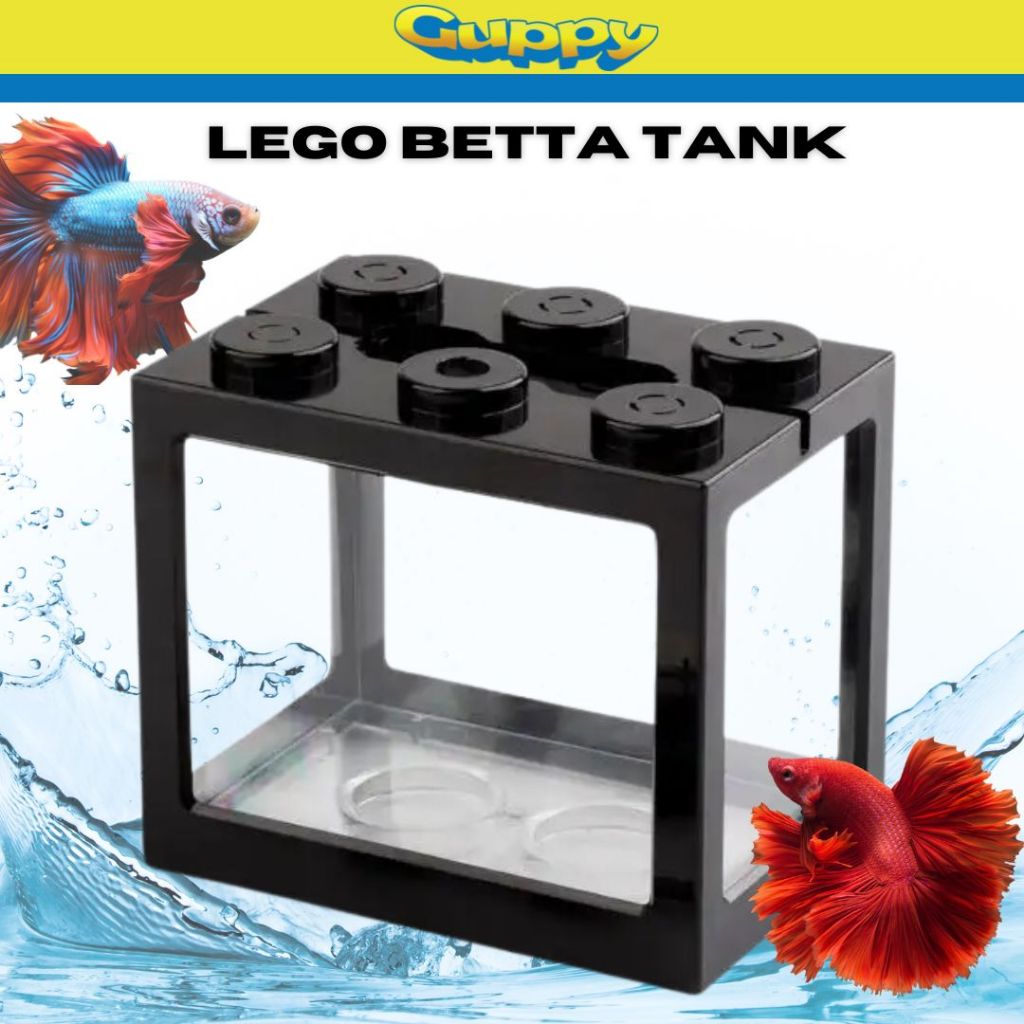 Aquarium Mini Tank Curved Lego Stackable Mini Aquarium Tank for Betta ...