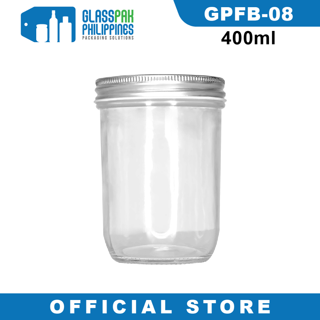 Glasspak 400ML Round Glass Jar Storage Container Empty Storage Jar ...