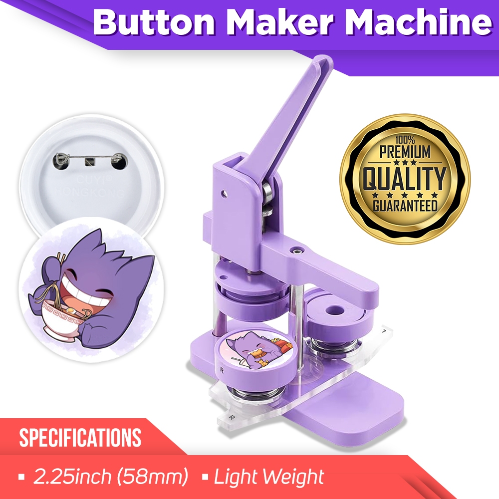 Purple Plastic Button Maker Machine 2.25inches (58mm) | Shopee Philippines