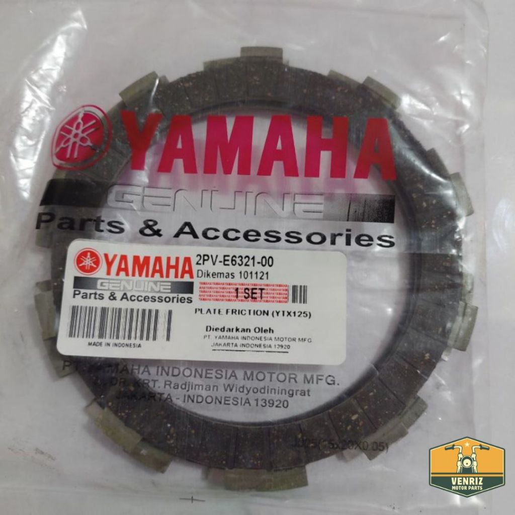 [Genuine PartNo.2PV-E6321-00] CLUTCH LINING - Yamaha YTX125 - Indonesia ...
