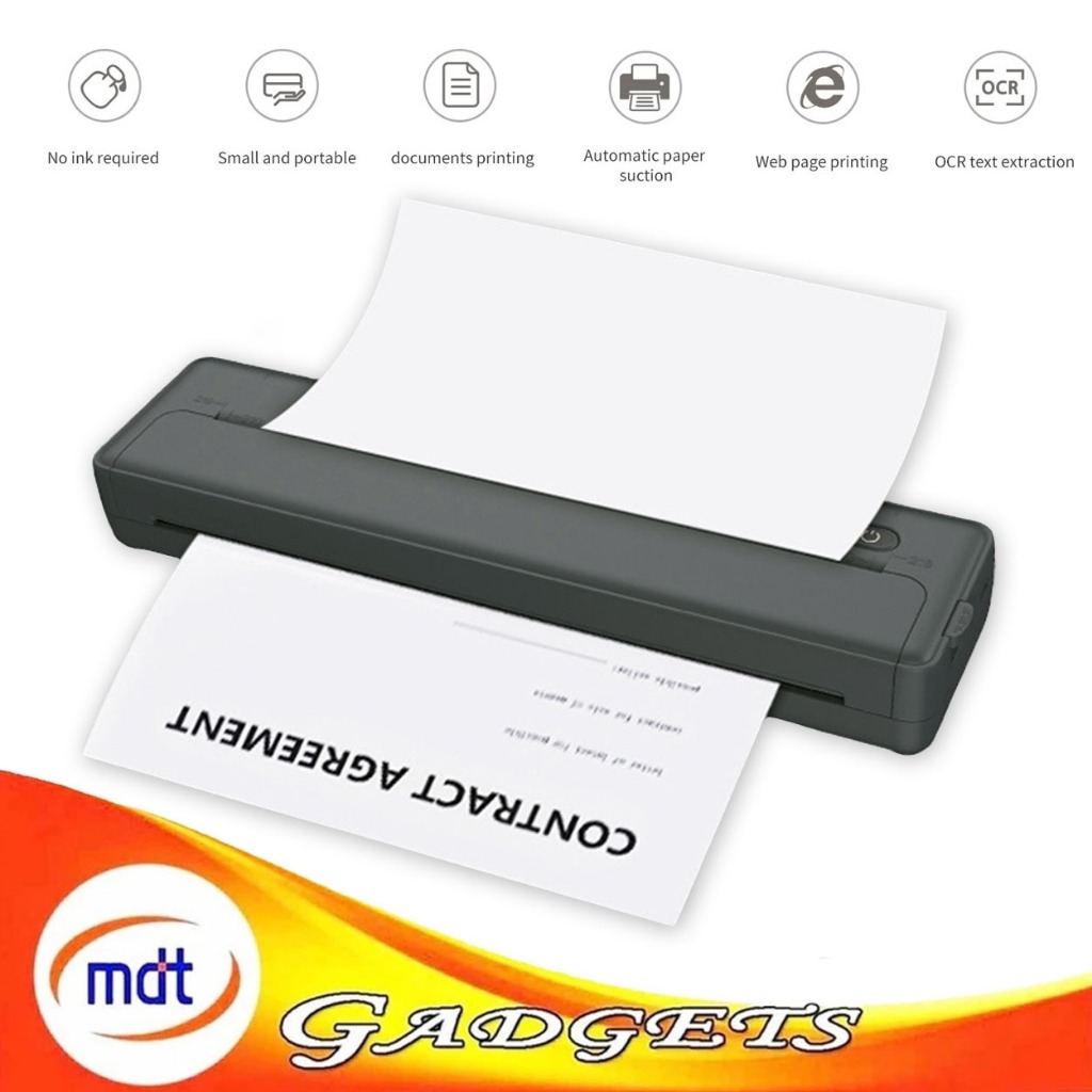 A4 Portable Thermal Printer Wireless Mobile Travel Printers Bluetooth ...