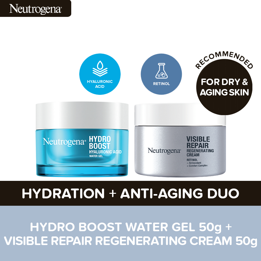 Neutrogena Hydro Boost Water Gel 50g + Visible Repair Cream 50g ...
