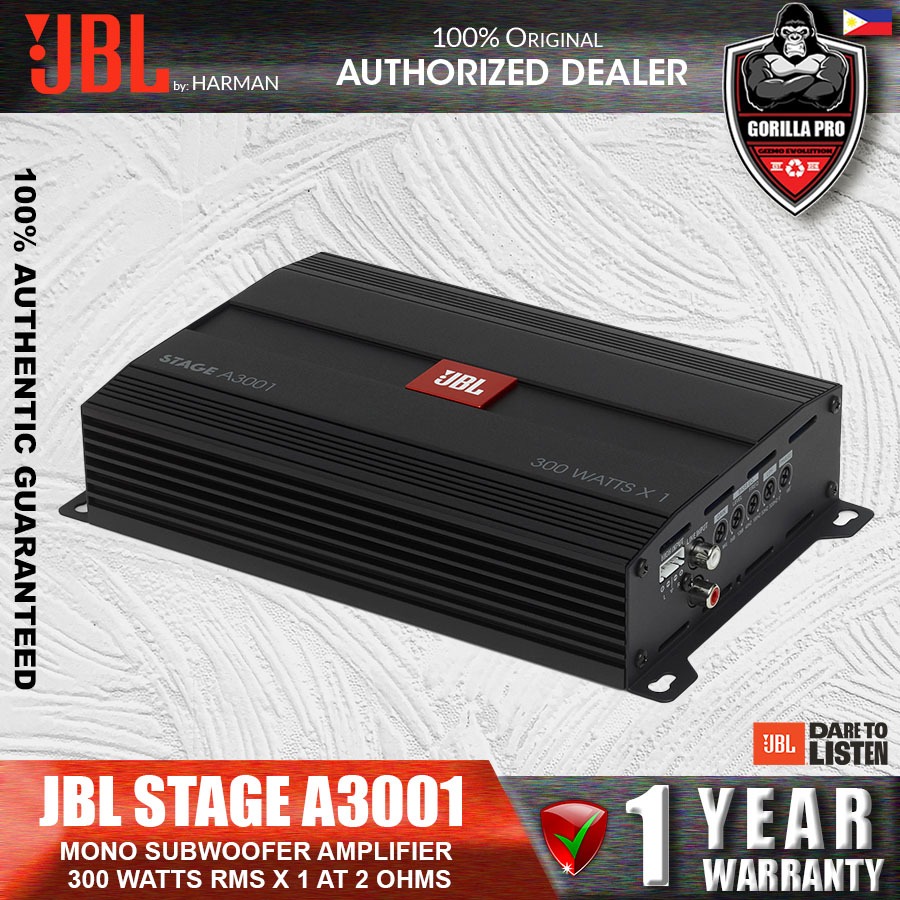 JBL Stage A3001 Mono Subwoofer Amplifier | 300W RMS x 1 | Low-Pass ...