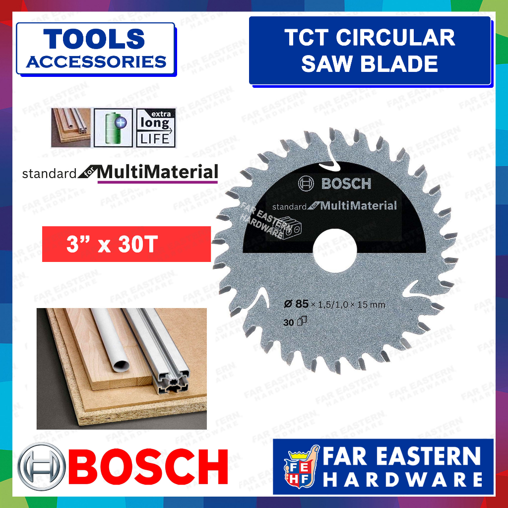 BOSCH Circular Saw Blade 85mm 3" x 30T Standard for Multi Material for ...