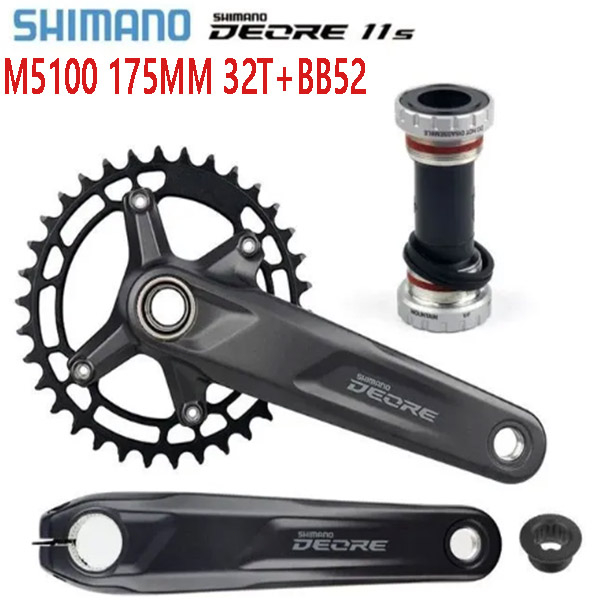 SHIMANO DEORE FC M5100 1x11 speed MTB Crankset Q-factor Chain Link 1x11 Speed 11s with BB52 ...