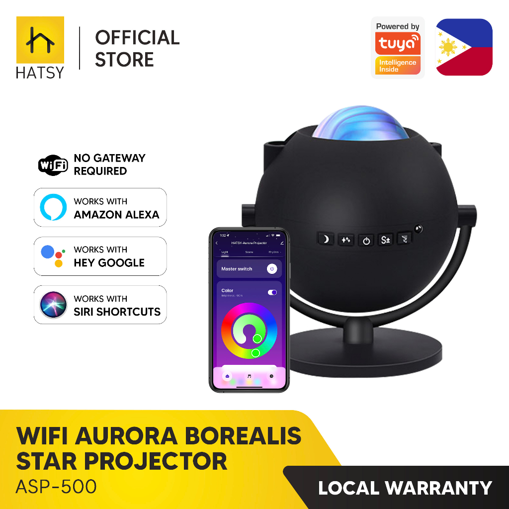 HATSY - WIFI AURORA BOREALIS START PROJECTOR, RGB + WHITE, MOON, GREEN ...