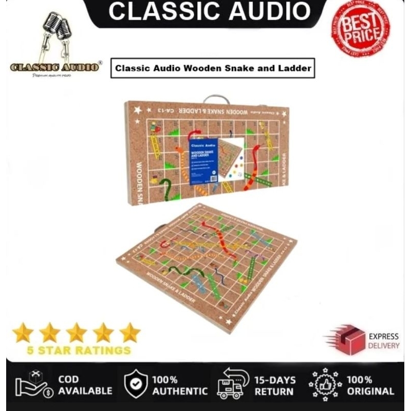 Classic Audio Wooden Snake and Ladder (Original) | Shopee Philippines