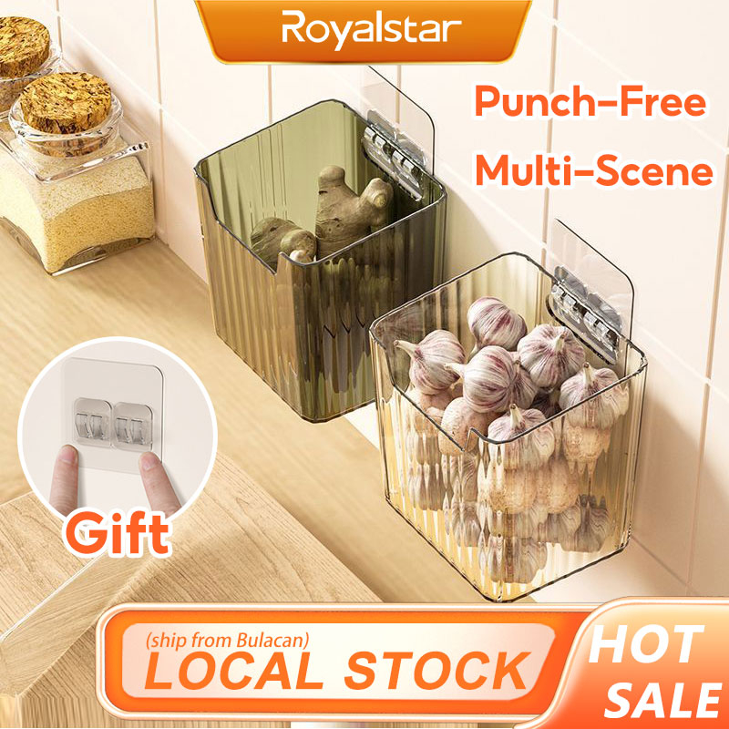 𝗦𝗔𝗙𝗘 𝗗𝗘𝗟𝗜𝗩𝗘𝗥𝗬 Kitchen Onion And Garlic Organizer No Drill Wall-Mouted ...