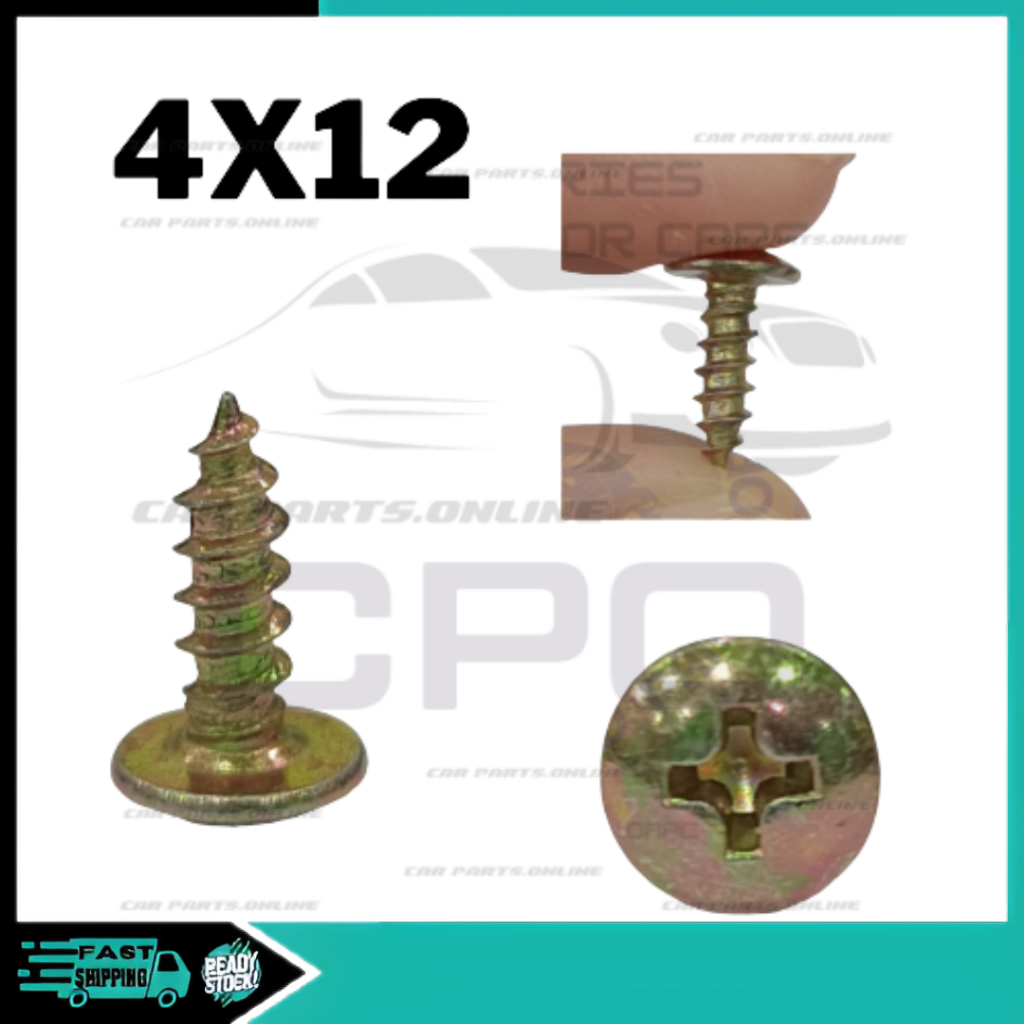 CPO M4*12 Car Speaker Wood Screw Flange Mushroom Head Self Tapping ...