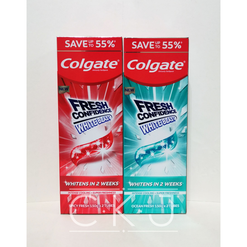 Colgate Fresh Confidence White Blast Toothpaste 2 x 150g Twin Pack | Shopee Philippines