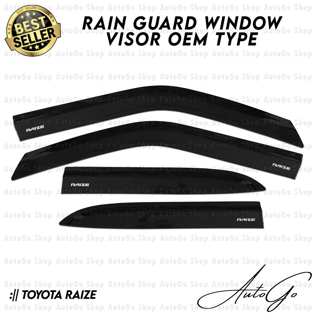 Toyota Raize 2023-2024 OEM Type Rain Guard Window Visor (Black ...