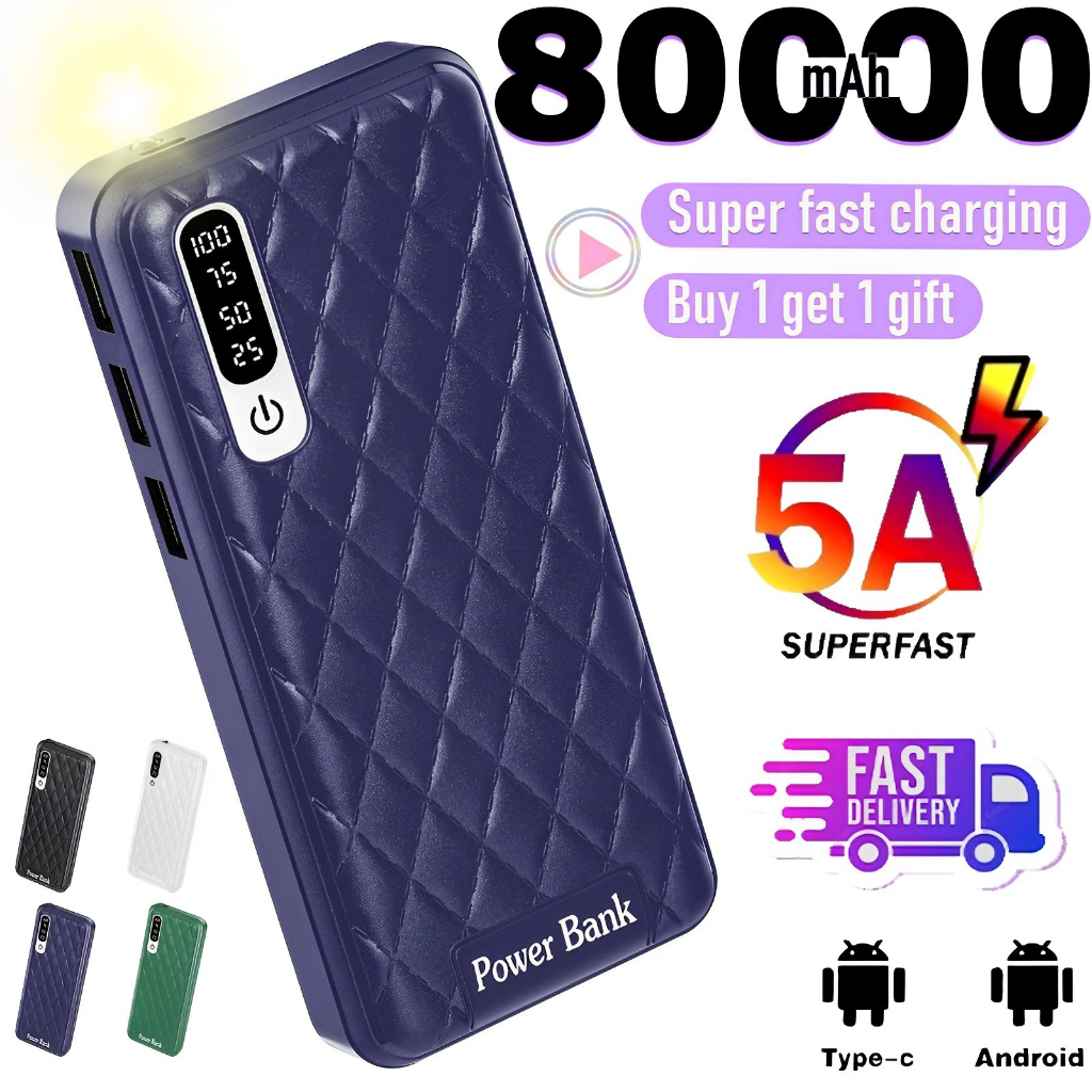 80000mah powerbank original fast charging power bank large capacity 3 ...