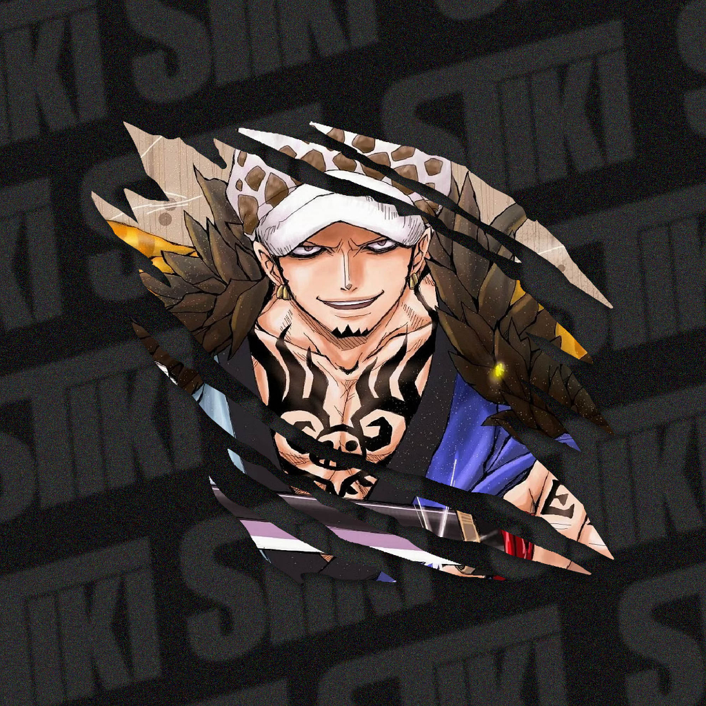 Scratch Kalmot One Piece Luffy Zoro Nami Law Vinyl Sticker WATERPROOF ...