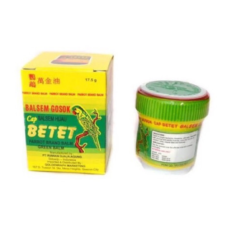 1pc Betet Parrot Brand Balm / Green Balm 17.5g | Shopee Philippines