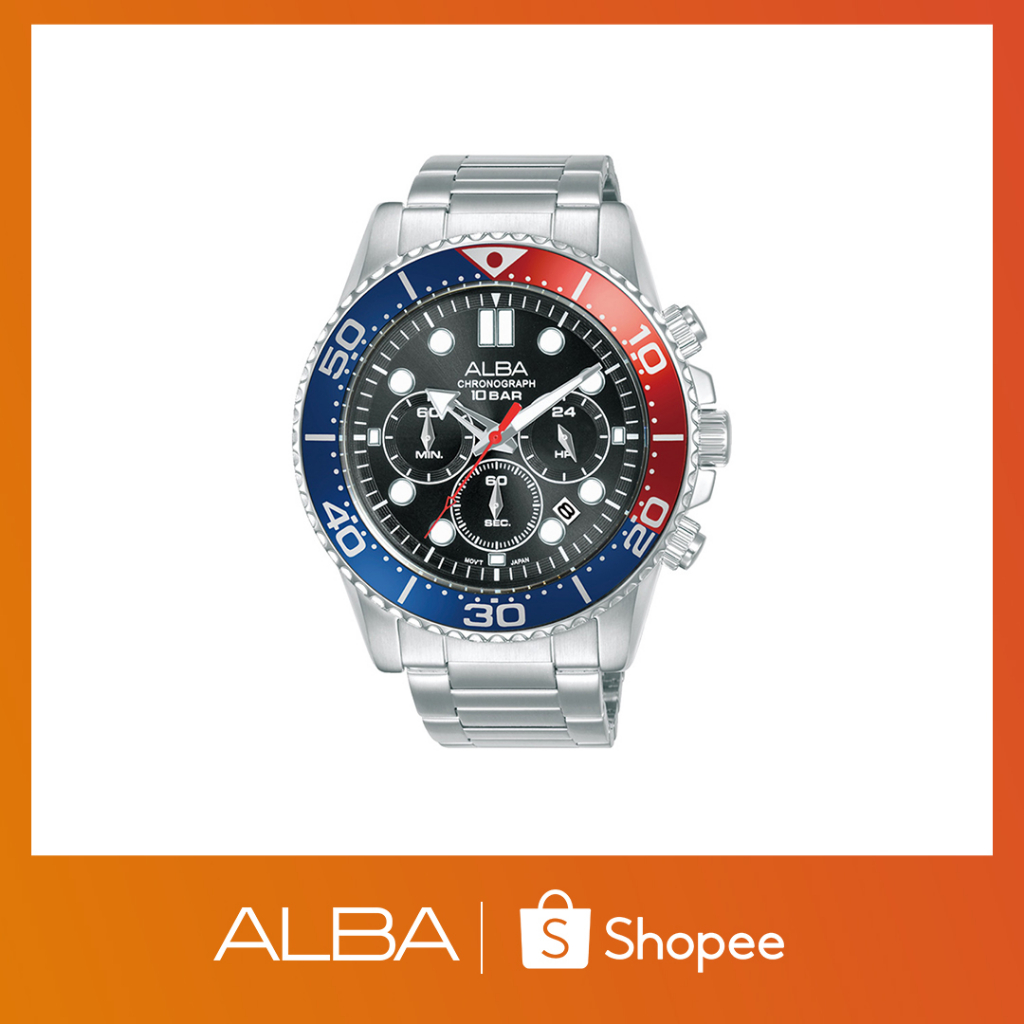 ALBA Philippines AT3J35X1 Black Dial Stainless Steel Strap Men's ...