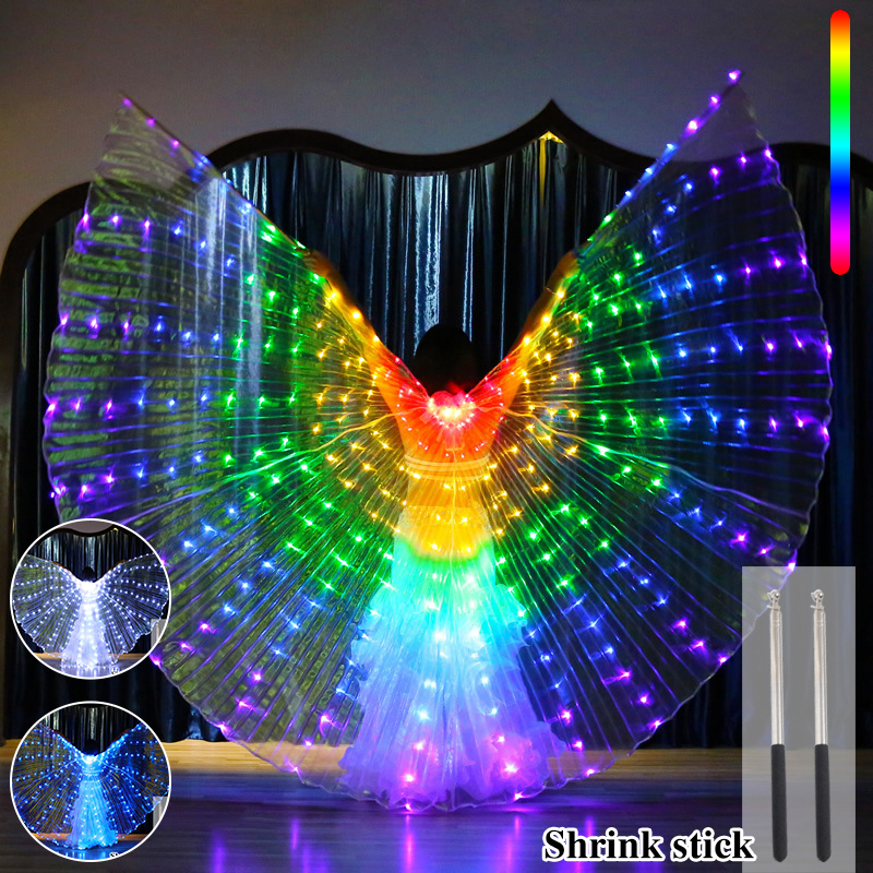 Belly Dance LED Butterfly Wing Colorful Isis Wing with Telescopic ...