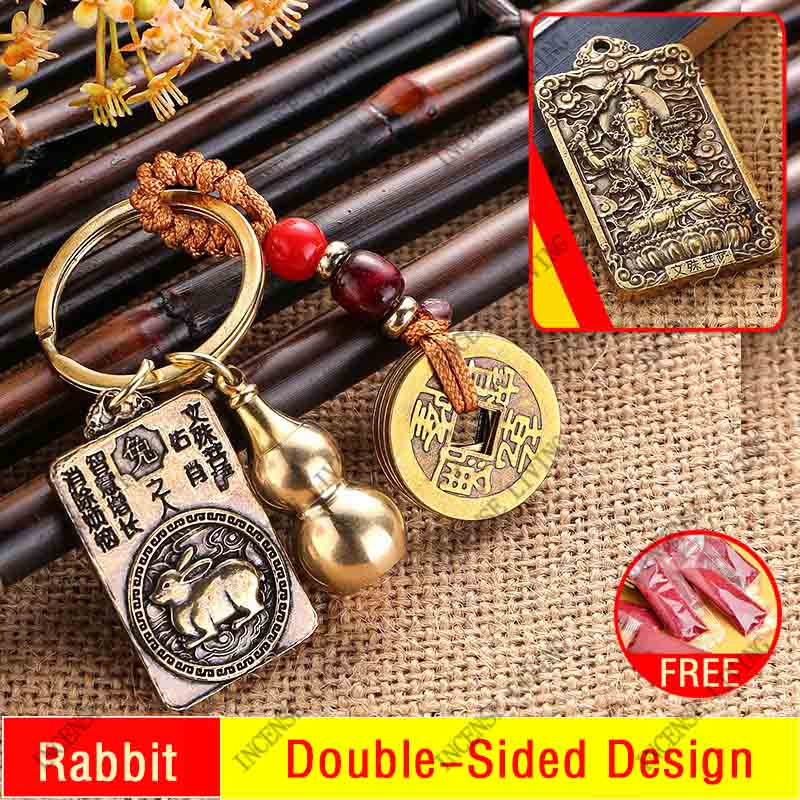 Keychain Zodiac Five Emperors Money Keychain Chinese Style Pendant ...