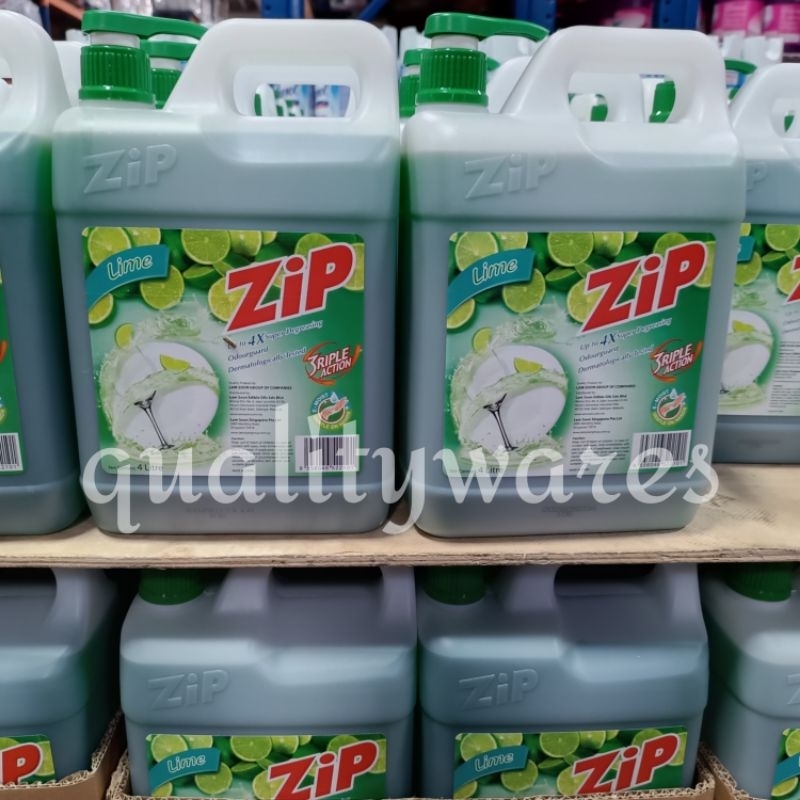 ZIP Dishwashing Liquid (Lime & Lemon) 4L | Shopee Philippines