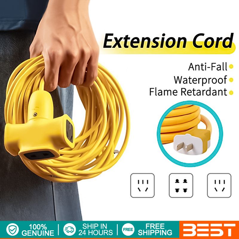 30M Extension Cord Socket Cable Extra long Plug in Strip Electric ...