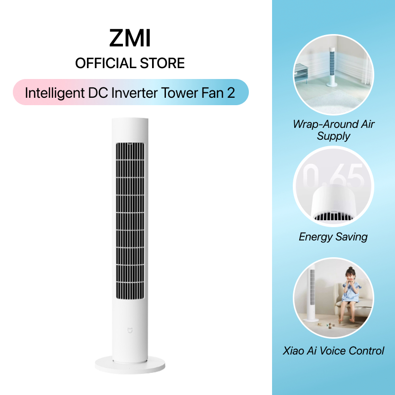 Xiaomi Mijia Bladeless Standing Tower Fan Air Cooler Mi Home APP Remote ...