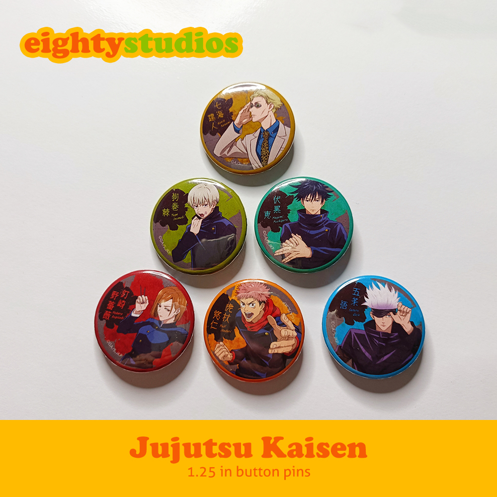 Jujutsu Kaisen Button Pins | 1.25in | eightystudios | Shopee Philippines