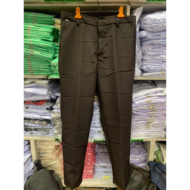 SCHOOL UNIFORM DARK BROWN SLACKS FOR MEN WOOL | Shopee Philippines