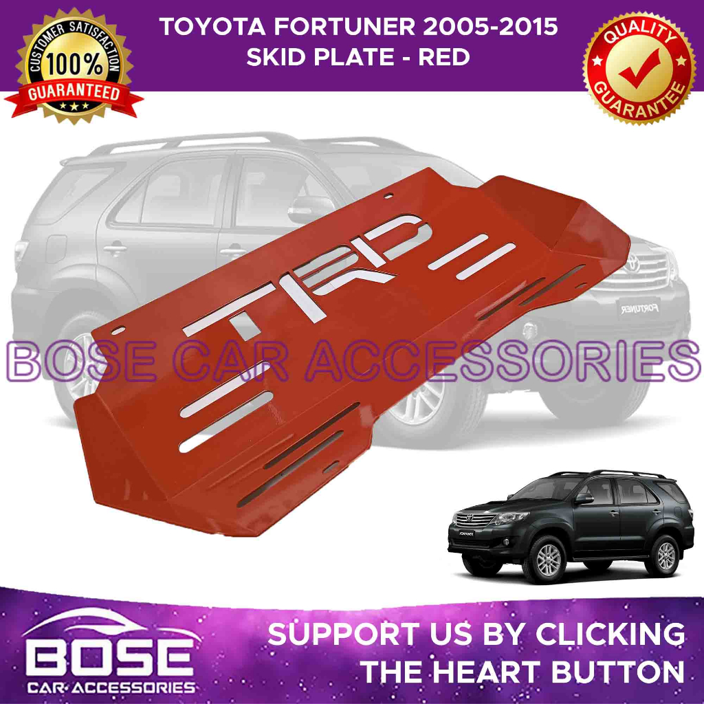 Skid Plate for Toyota Fortuner TRD 2005 - 2015 Model Black / Red Engine ...