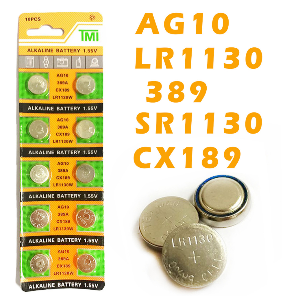 AG10 LR1130 SR1130 1.55V Alkaline Button Cell Battery For Calculator ...