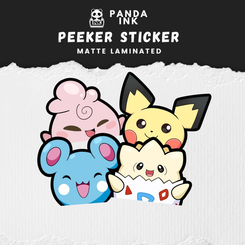 Baby Pokemon Peeker Sticker Togepi Azurill Igglybuff Pichu | Shopee ...