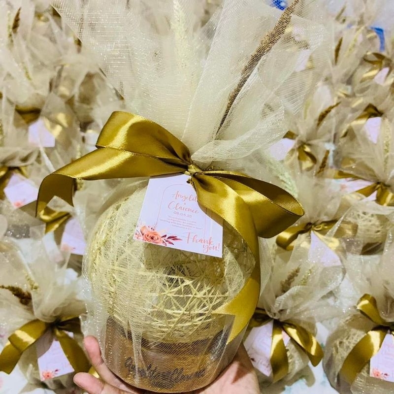 Abaca Lamp Souvenir Set for Ninong Ninang Giveaway Wedding Birthday ...