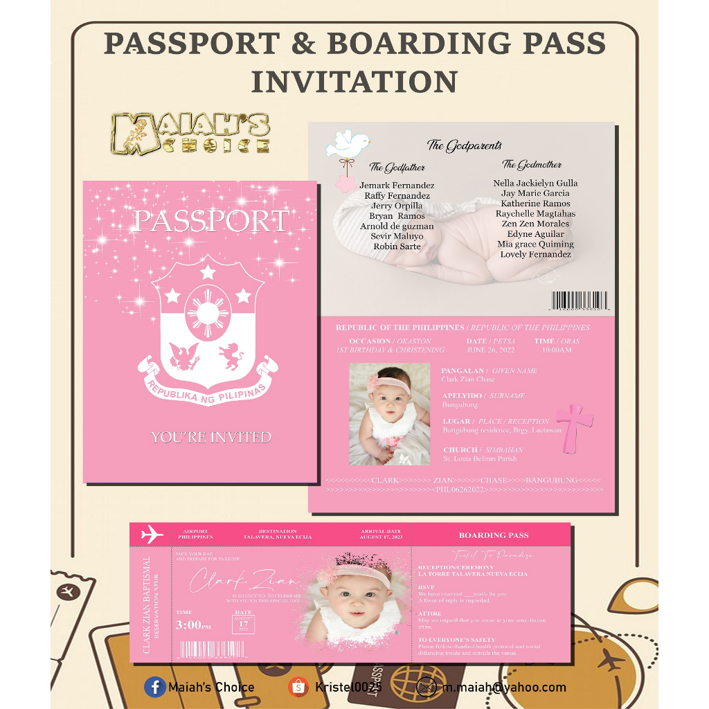 MC MATTE PASSPORT | PASSBOOK | BOOKLET AND BOARDING PASS INVITATION ...