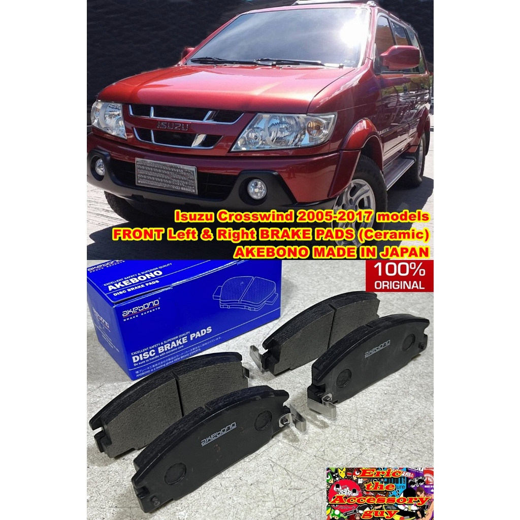 Isuzu Crosswind Ceramic Front Brake Pads for 2005-2017 models (Original Akebono) | Shopee ...
